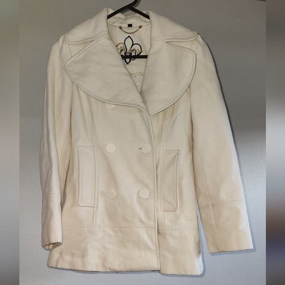 Guess | Jackets & Coats | Guc Off White Guess Wool Peacoat Petite Xs ...